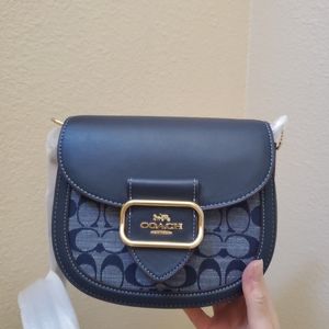Coach | Bags | Coach Morgan Saddle Shoulder Bag In Signature Chambray ...
